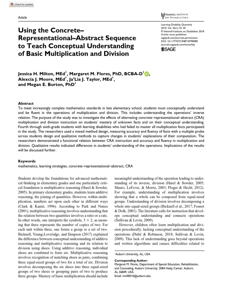 Cra To Teach Multiplication Division | PDF | Teachers | Division ...
