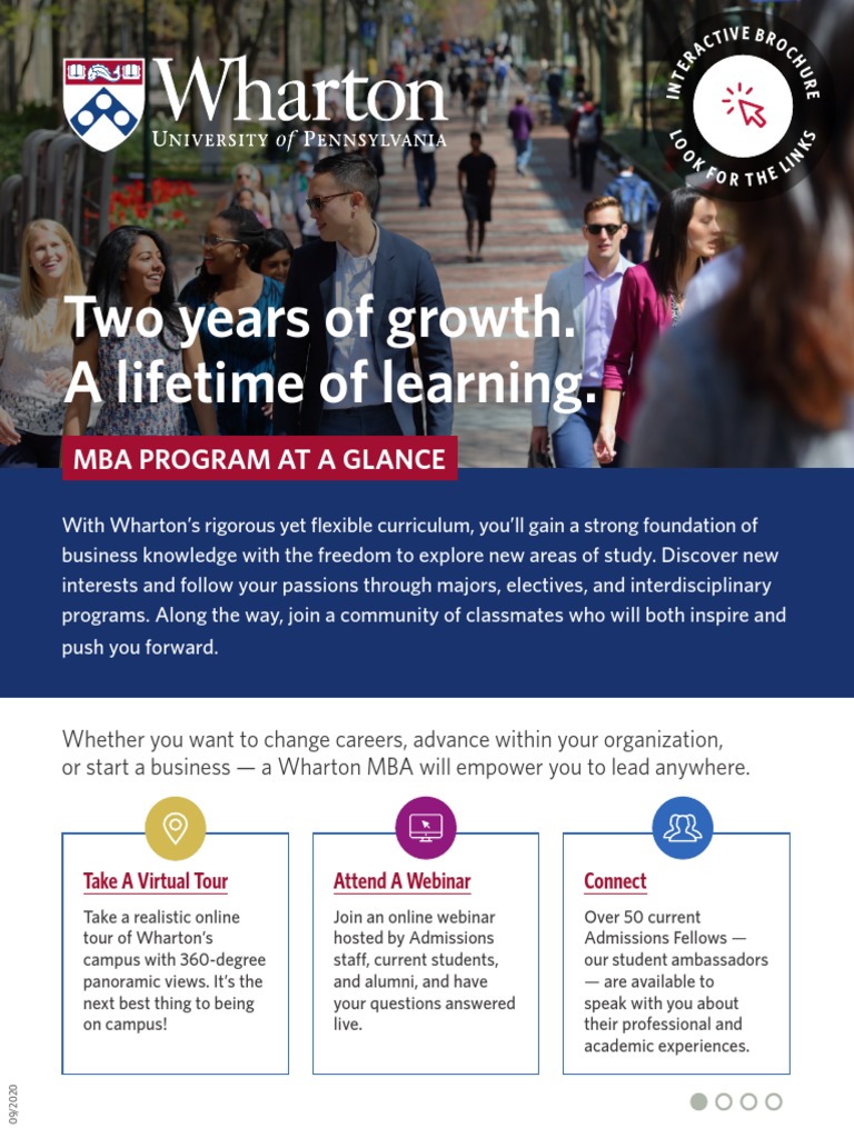 Two Years of Growth. A Lifetime of Learning.: Mba Program at A Glance ...