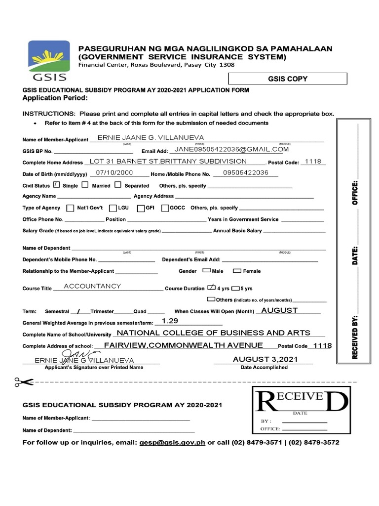GESP Application Form 2020-2021 | PDF
