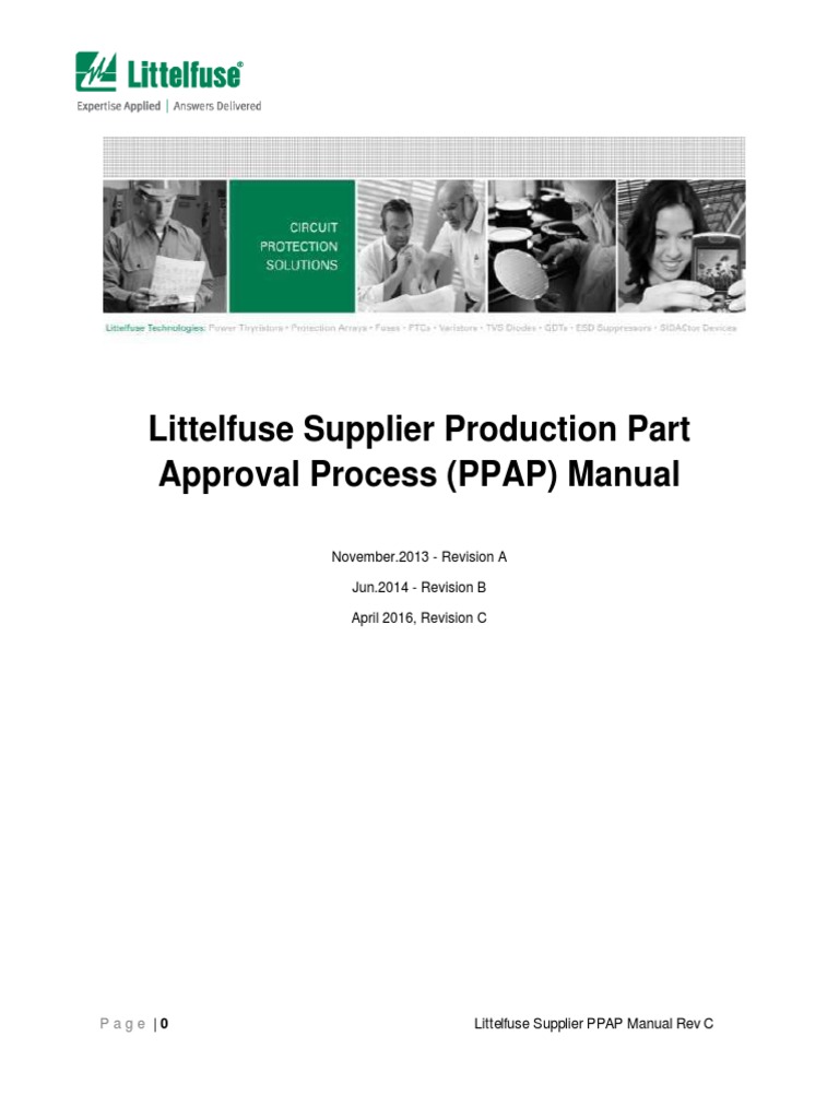 Littelfuse Supplier Production Part Approval Process (PPAP) Manual ...