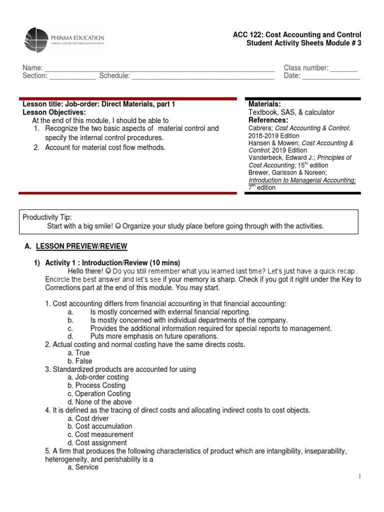 ACC 122 Soft | PDF | Inventory | Accounting