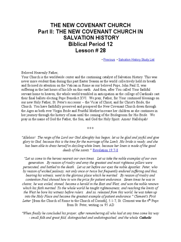 The New Covenant Church 2 | PDF | Catholic Church | Mary, Mother Of Jesus