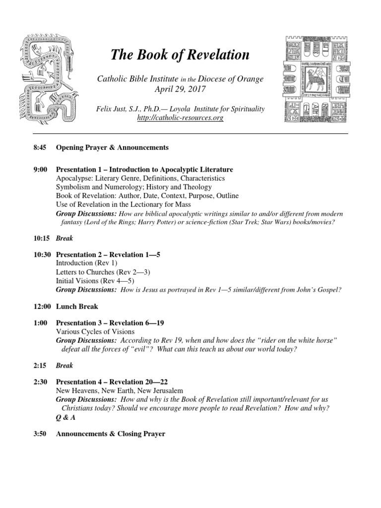 The Book of Revelation: Catholic Bible Institute Diocese of Orange ...