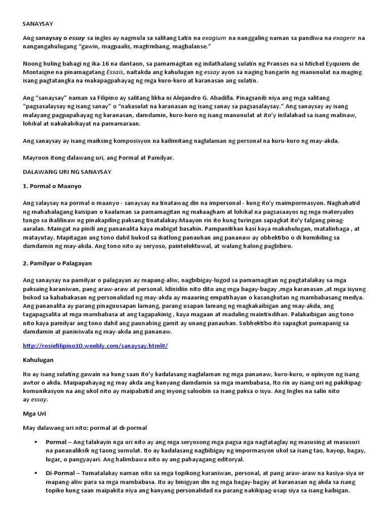 SANAYSAY | PDF