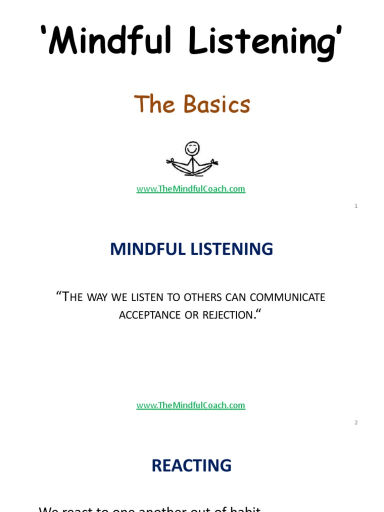 Mindful Listening': The Basics | PDF | Feeling | Thought