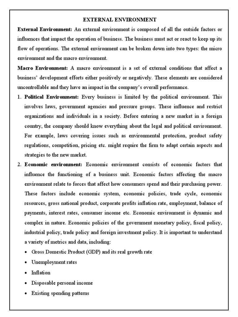 External Environment External Environment: An External Environment Is ...