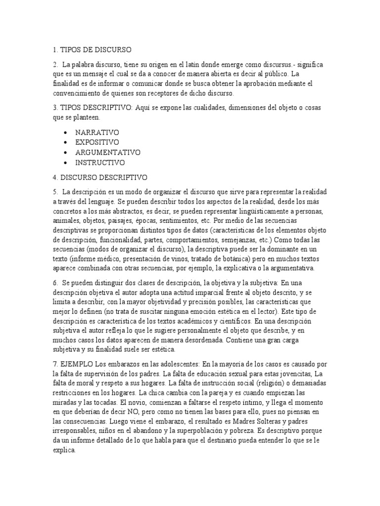 Descriptivo | PDF | Información | Discurso
