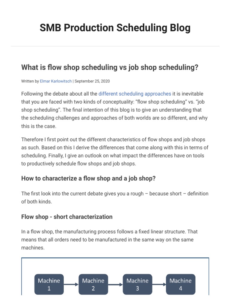 Flow Shop vs Job Shop Scheduling Explained | PDF | Mathematical ...