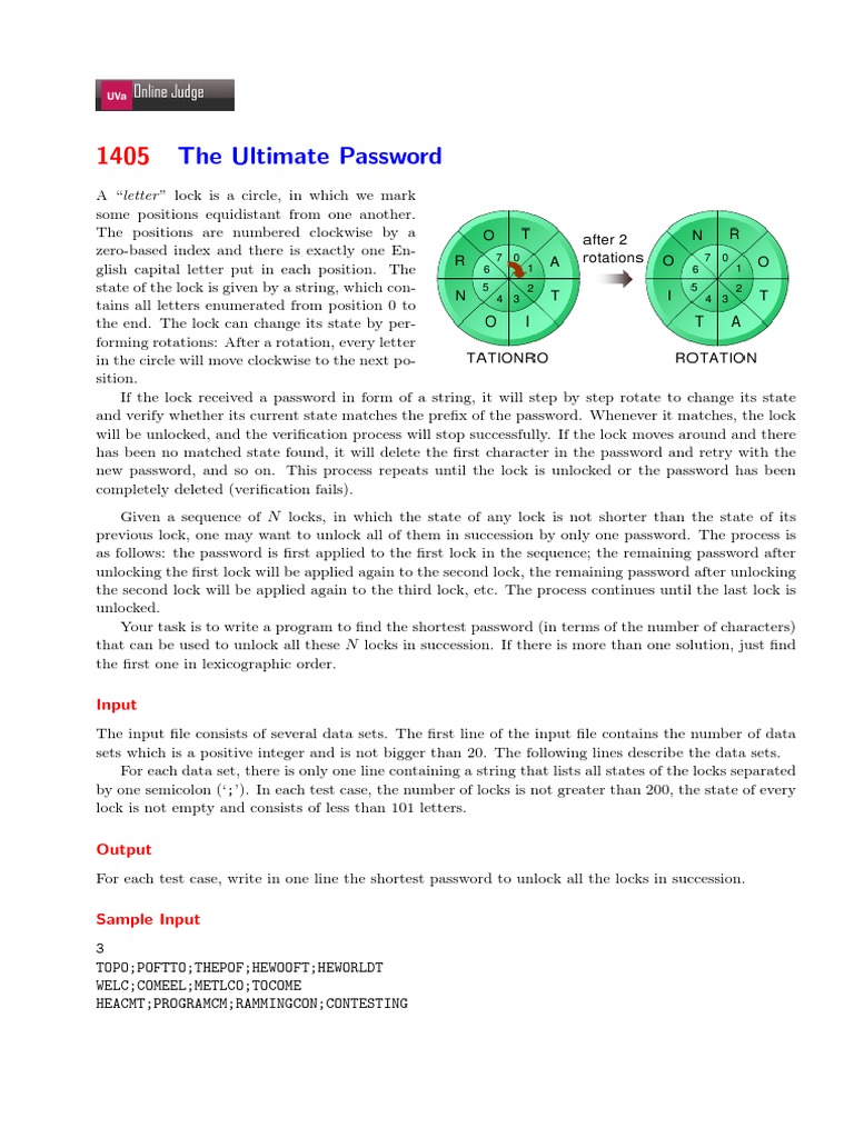 The Ultimate Password: Input | PDF | Computing | Computer Programming