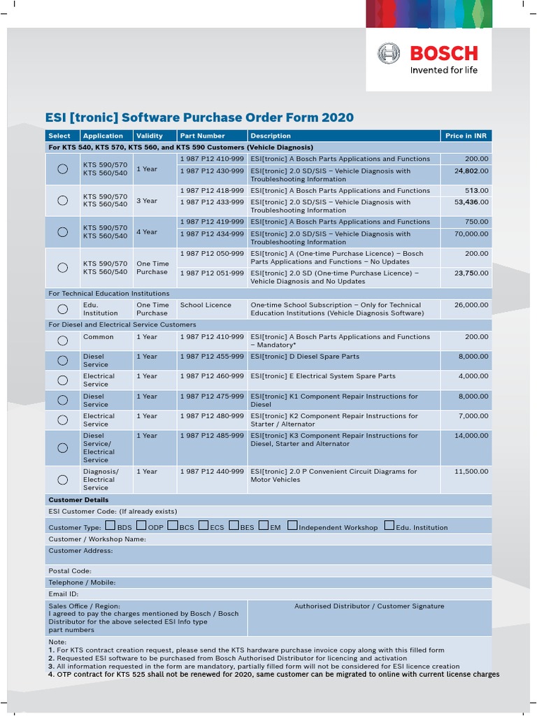 ESI Order Form 2020 | PDF | Computing