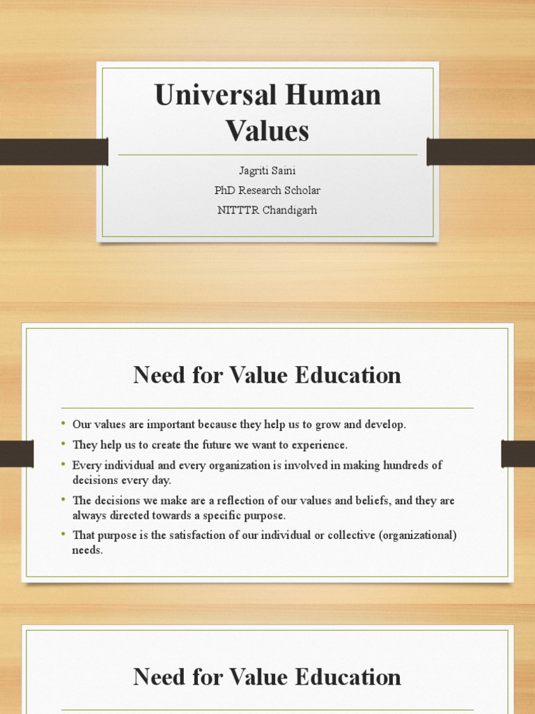 Universal Human Values | PDF | Value (Ethics) | Happiness