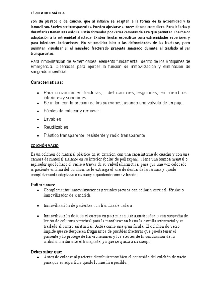 Férula Neumática | PDF | Colchón