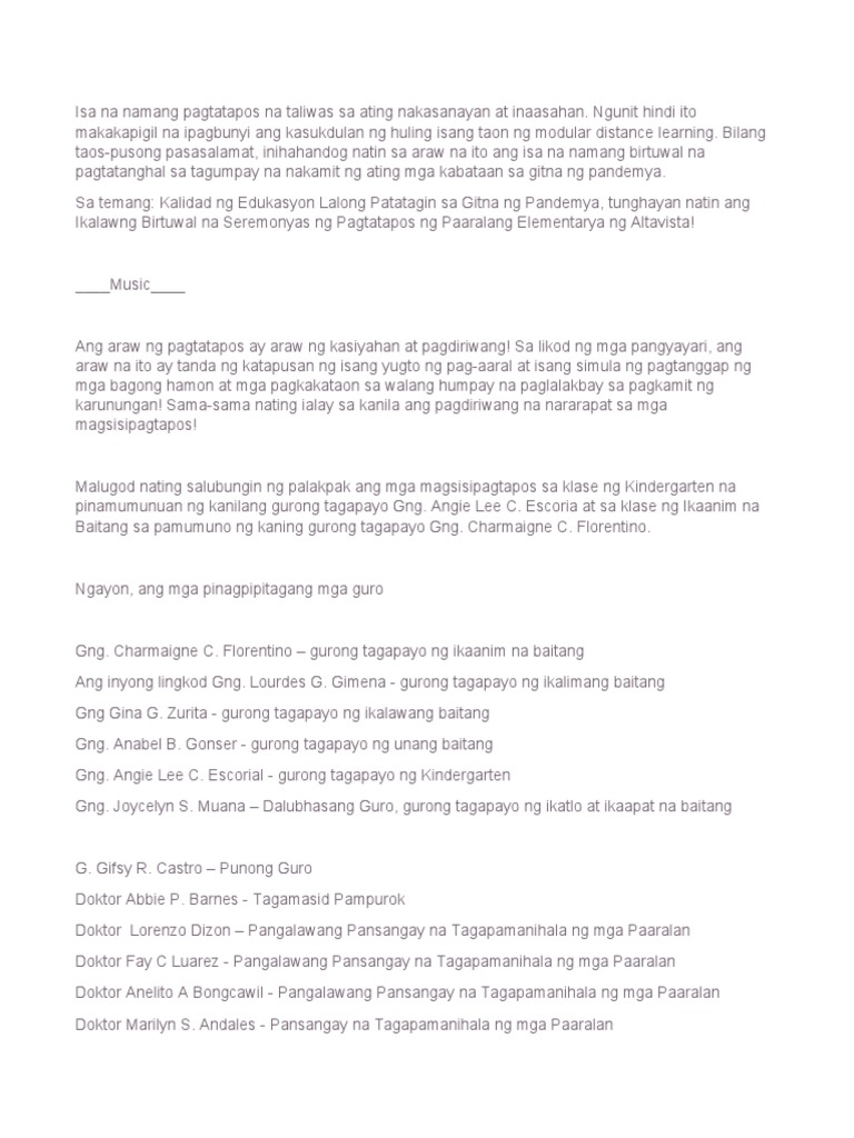 Script Virtual Grad 2021 | PDF