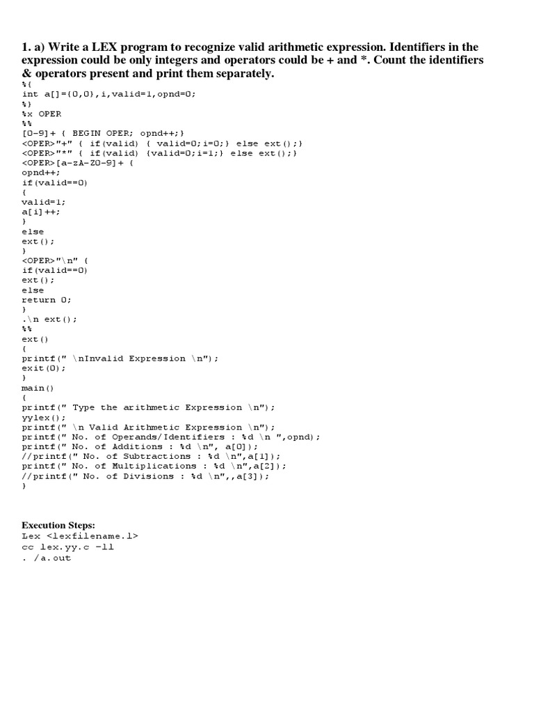 SS and CD Lab PGM | PDF | Parsing | Computer Programming SS and CD Lab PGM | PDF | Parsing | Computer Programming
