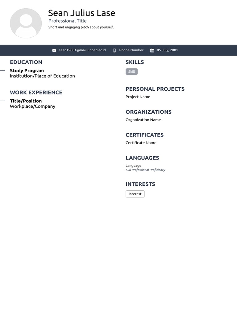 Sean Julius Lase: Education Skills | PDF
