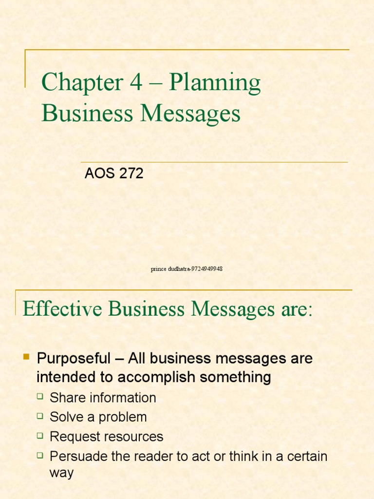 Planning Effective Business Messages | PDF | Audience | Sentence ...