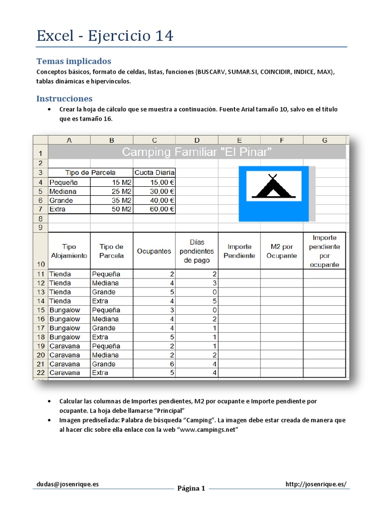 Excel Ejercicio 14 | PDF