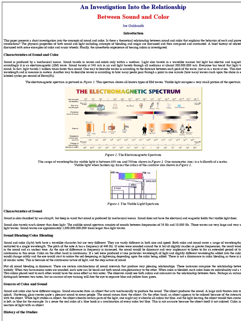 Sound and Color: A Comparative Study | PDF | Color | Senses