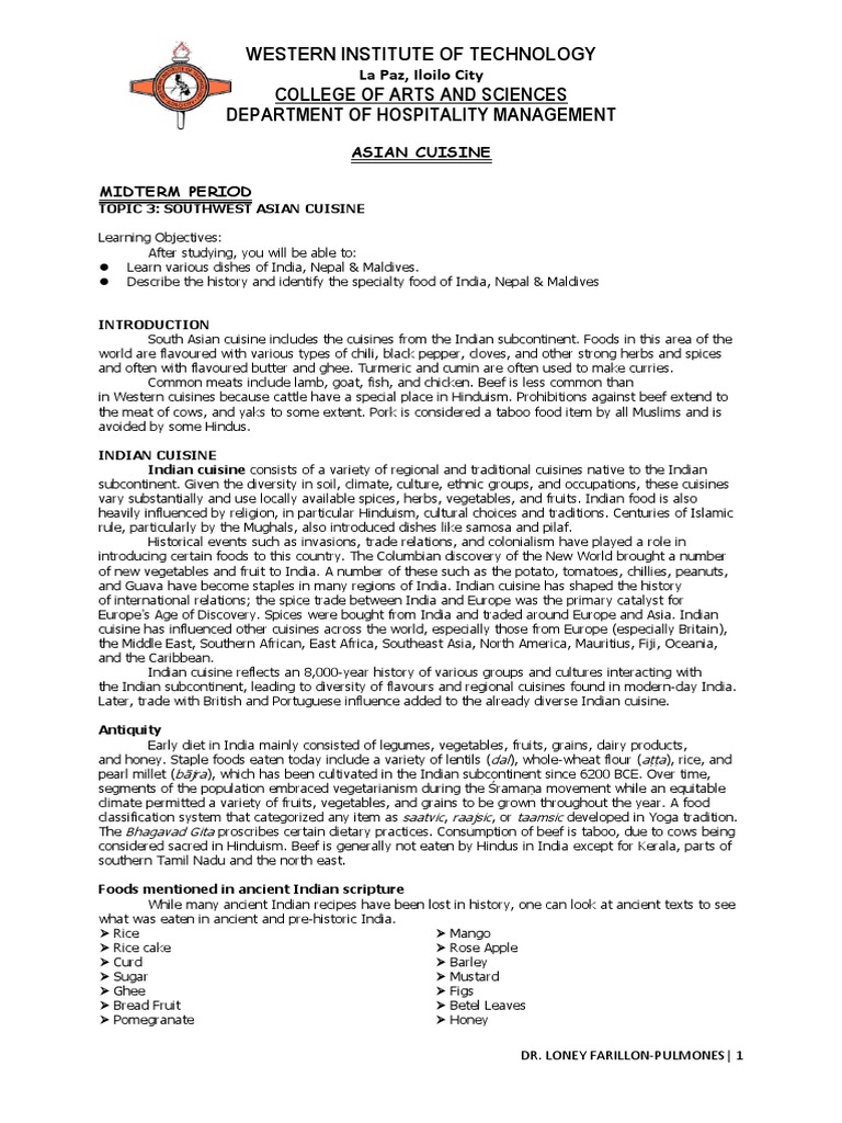 Southwest Asian Cuisine | PDF | Indian Cuisine | Curry