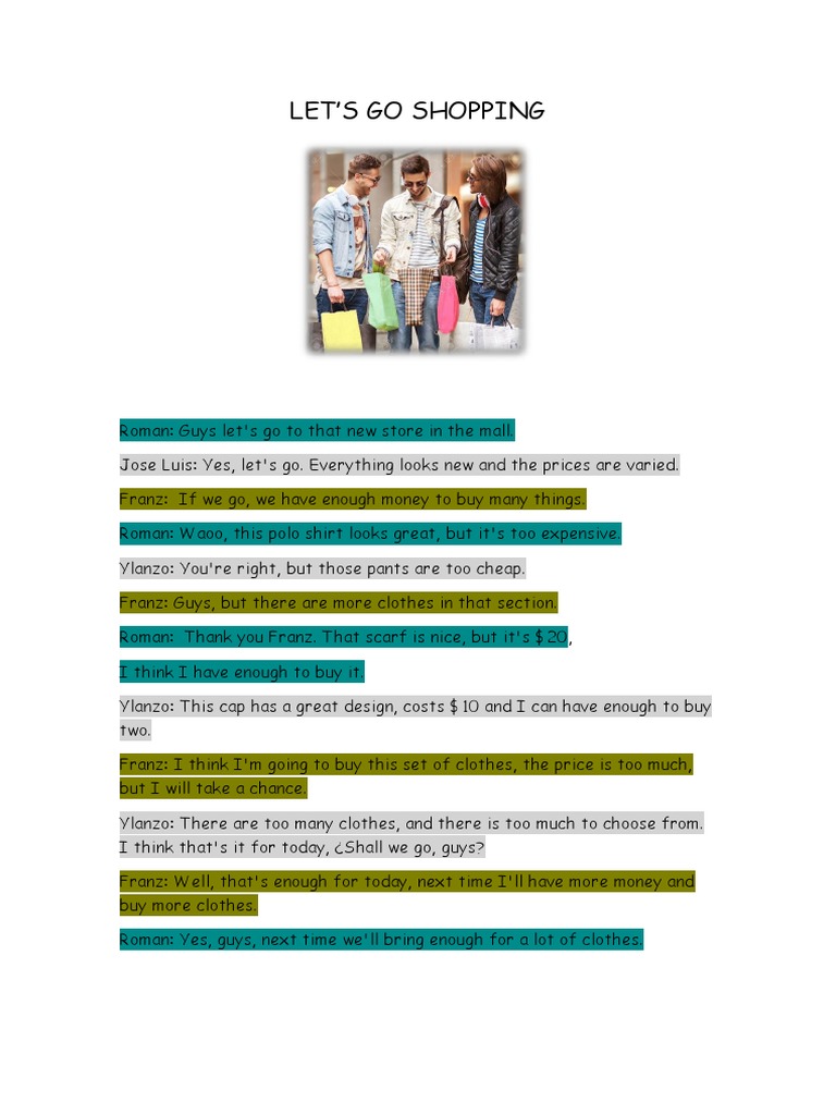 Let's Go Shopping | PDF | Lifestyle