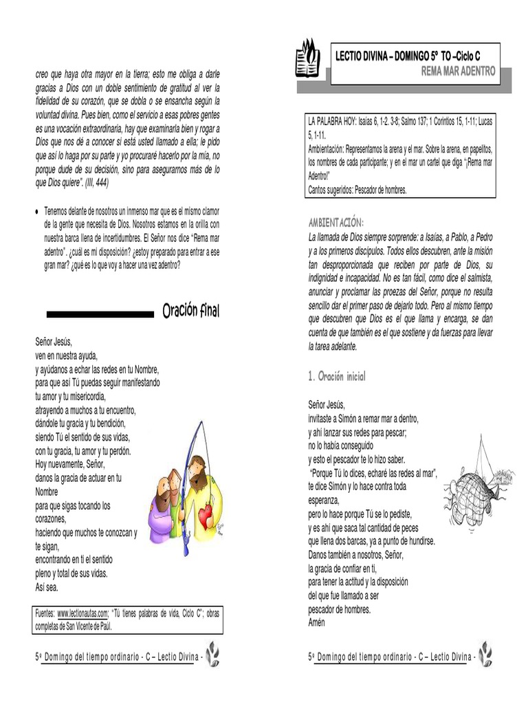 REMA MAR ADENTRO - Lectio Divina | PDF | Oración | Jesús