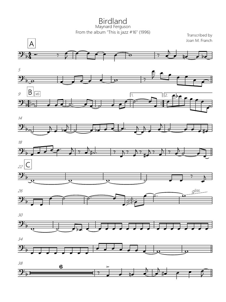 Birdland: Maynard Ferguson From The Album "This Is Jazz #16" (1996) | PDF