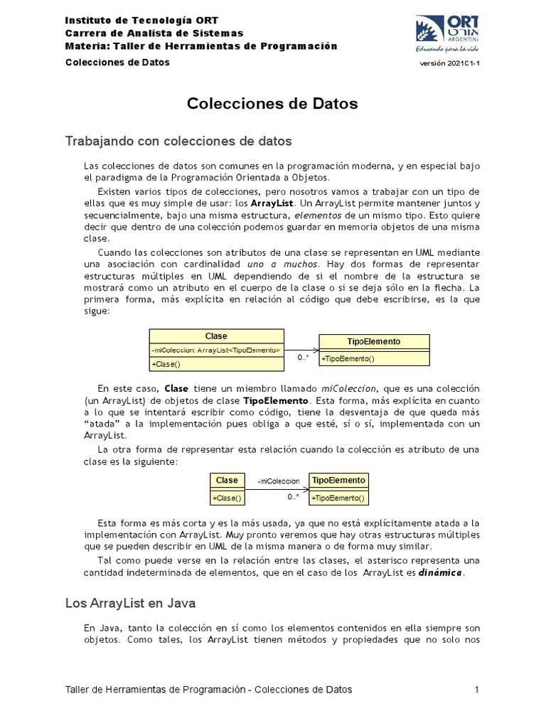 THP-Colecciones de Datos | PDF | Objeto (informática) | Java (lenguaje ...