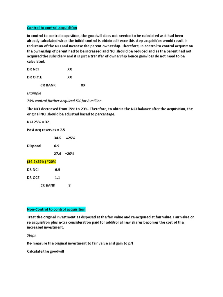 Changes in Group Structure Summary | PDF