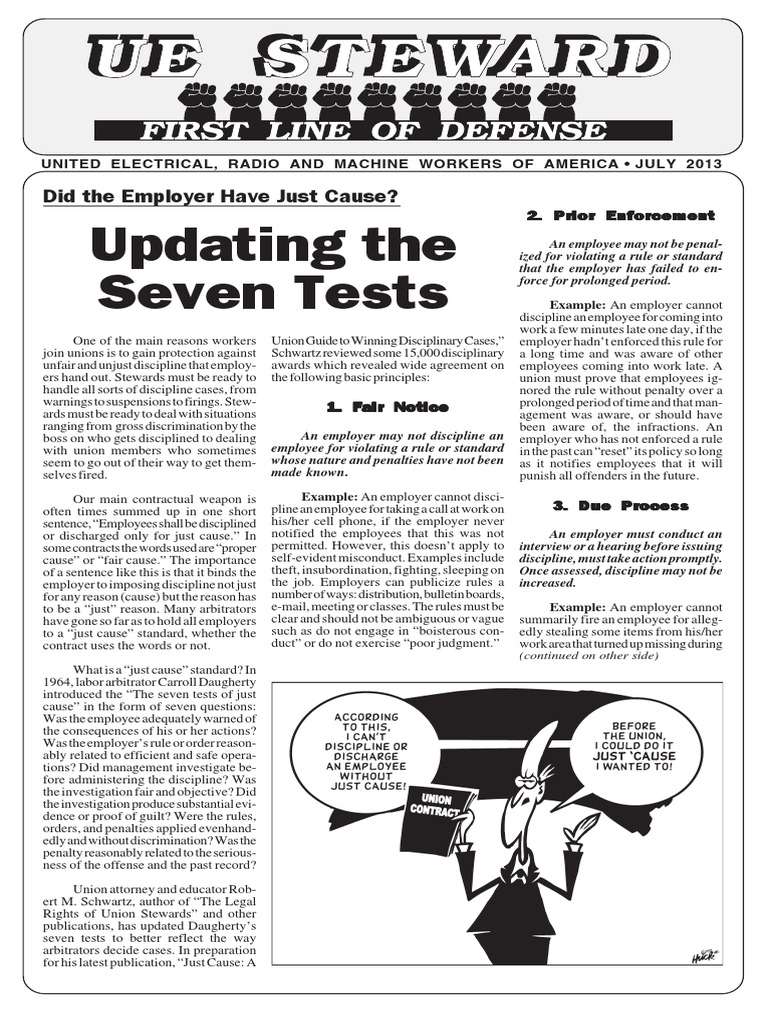 Updating The Seven Tests: Did The Employer Have Just Cause? | PDF ...