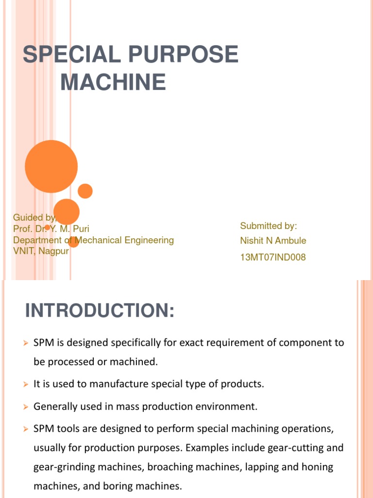 Special Purpose Machine | PDF | Machining | Machines