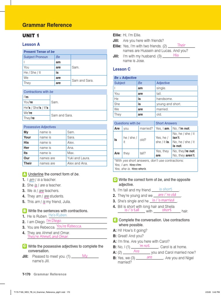 World English 3e Level Intro Grammar Reference | PDF | Plural ...