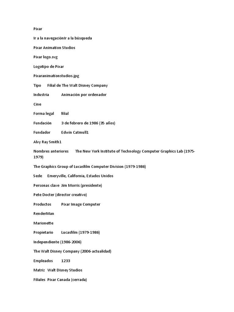 Pixar | PDF