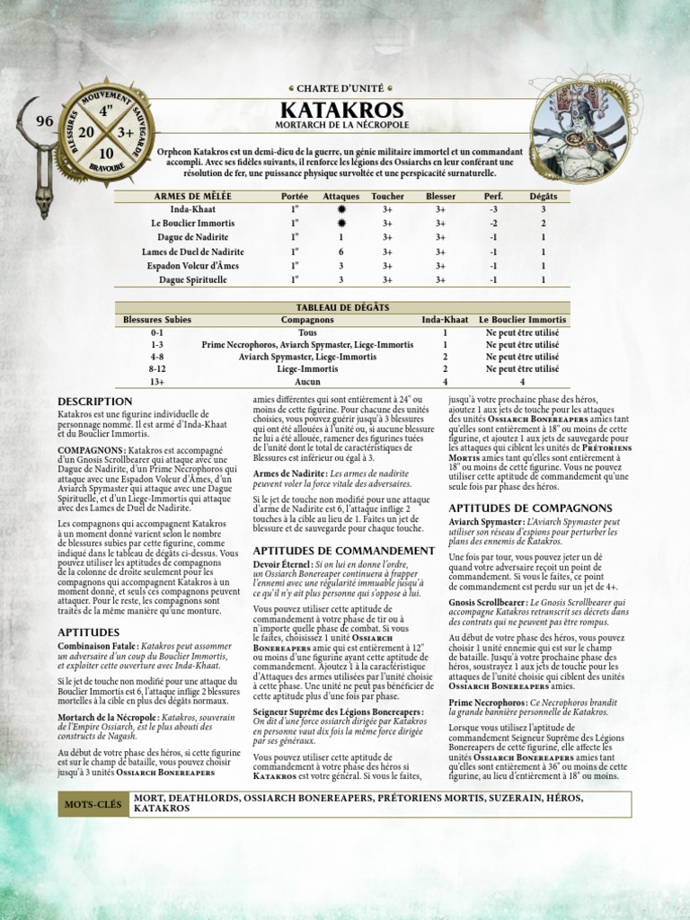 Katakros, Mortarch de la Nécropole | PDF