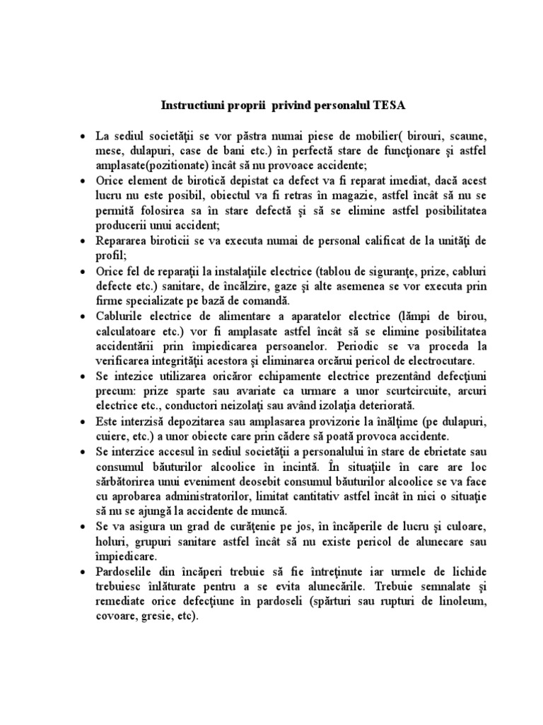 Instr. Tesa (MODEL) | PDF