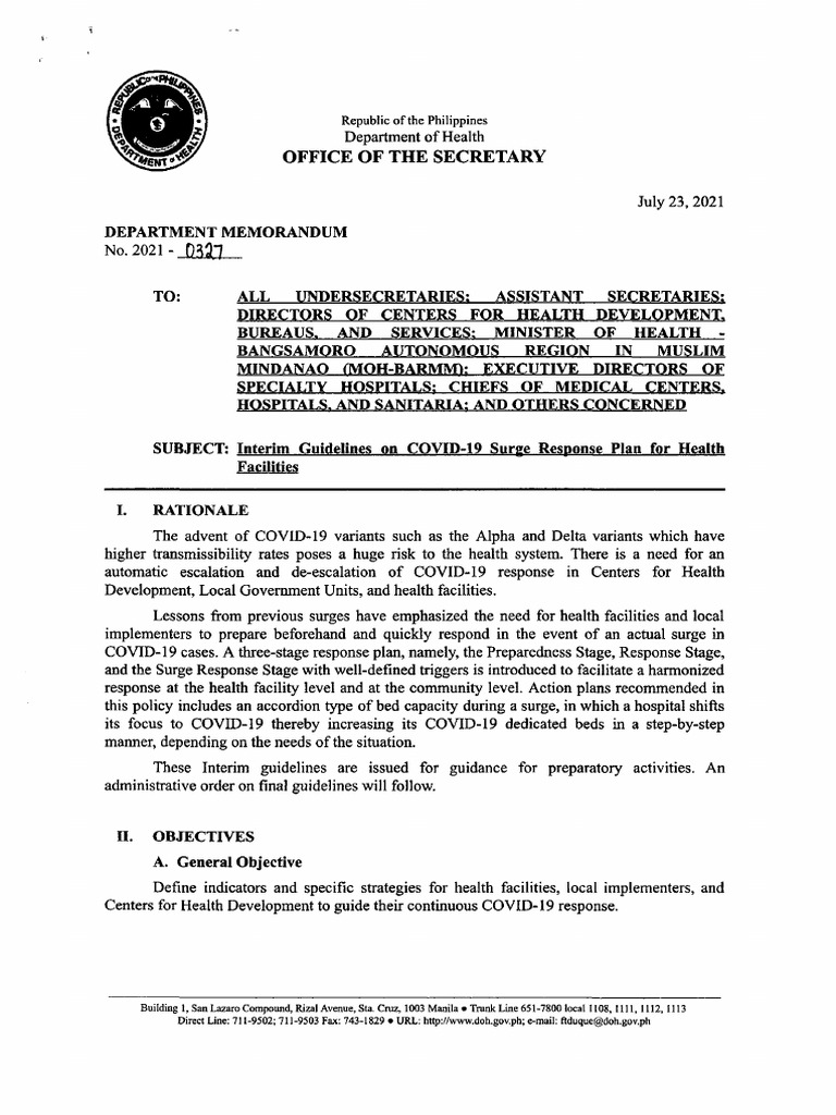 dm2021 0327 Surge Response Plan For HF | PDF | Intensive Care Unit ...