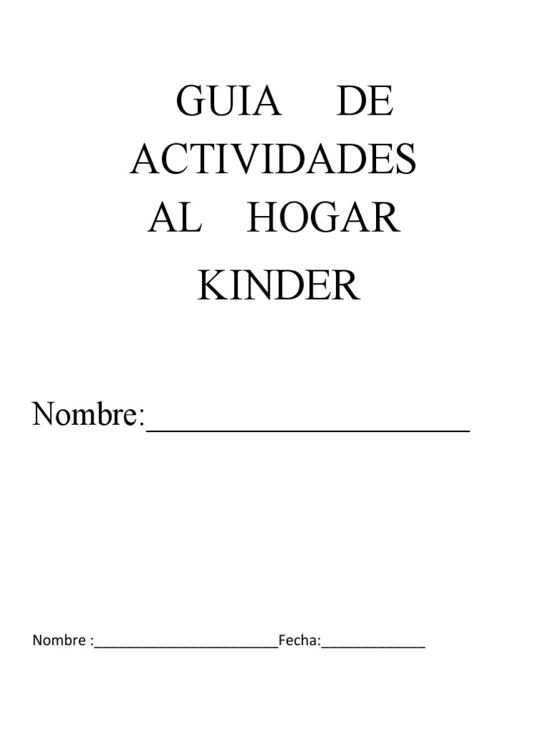 Cuadernillo Actividades Kinder 2020 | PDF | Métodos y materiales de ...