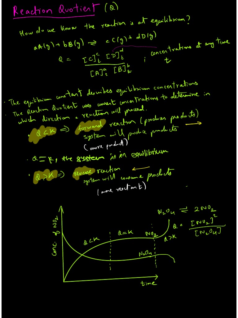Reaction Quotient Notes | PDF | Chemical Equilibrium | Continuum Mechanics