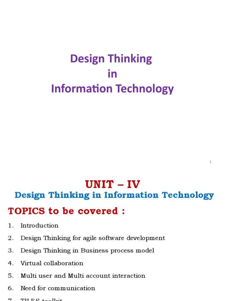 Design Thinking in Information Technology | PDF | Agile Software ...