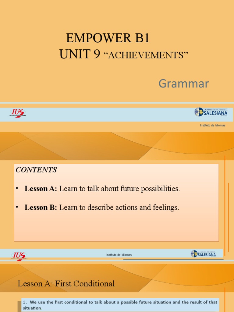 Empower B1 Unit 9: "Achievements" | PDF | Verb | Question