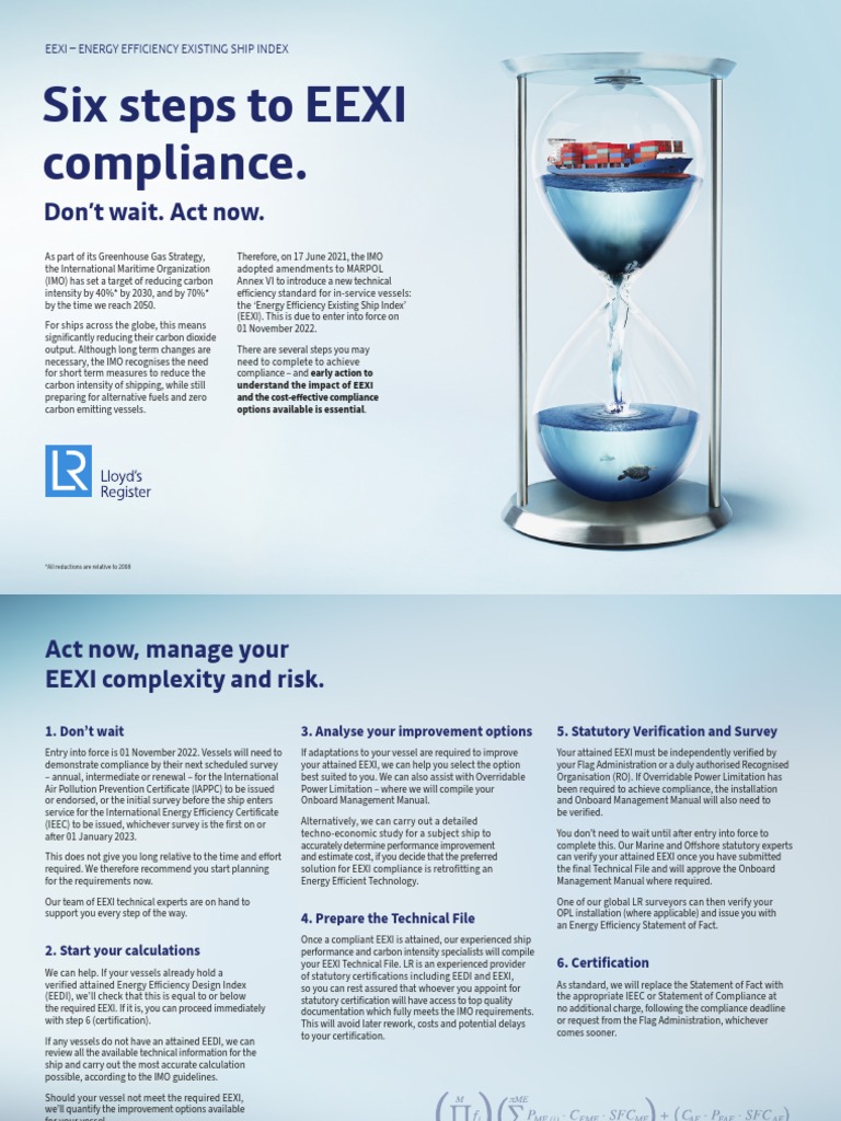 Six Steps To EEXI Compliance.: Don't Wait. Act Now | PDF | Efficient ...