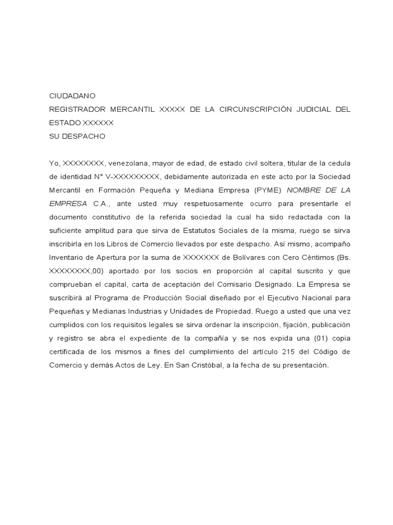 Modelo Constitución de Empresa Pyme | PDF | Compartir (Finanzas)