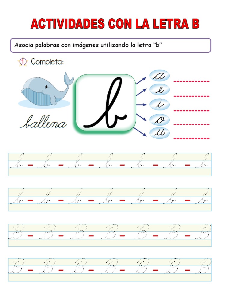 Actividades de Lectoescritura con B | PDF