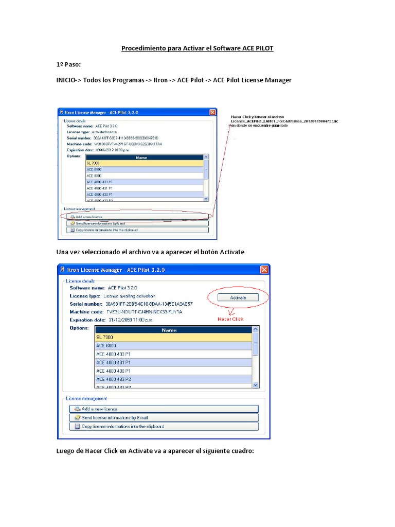 Procedimiento para Activar El ACE - PILOT | PDF