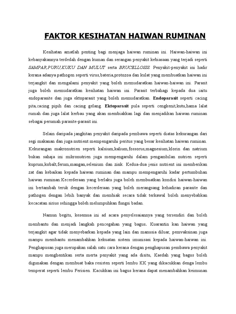 Kesihatan Haiwan Ruminan (Norhaziq) | PDF