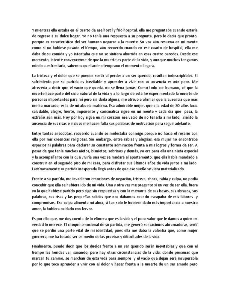 Reflexiones sobre la pérdida y el duelo | PDF | Muerte | Metafísica de ...