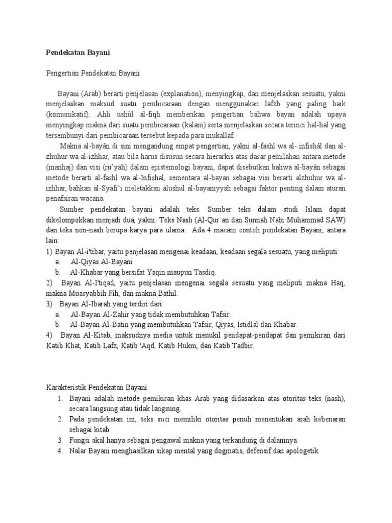 Pendekatan Burhânî DAN IRFANI | PDF