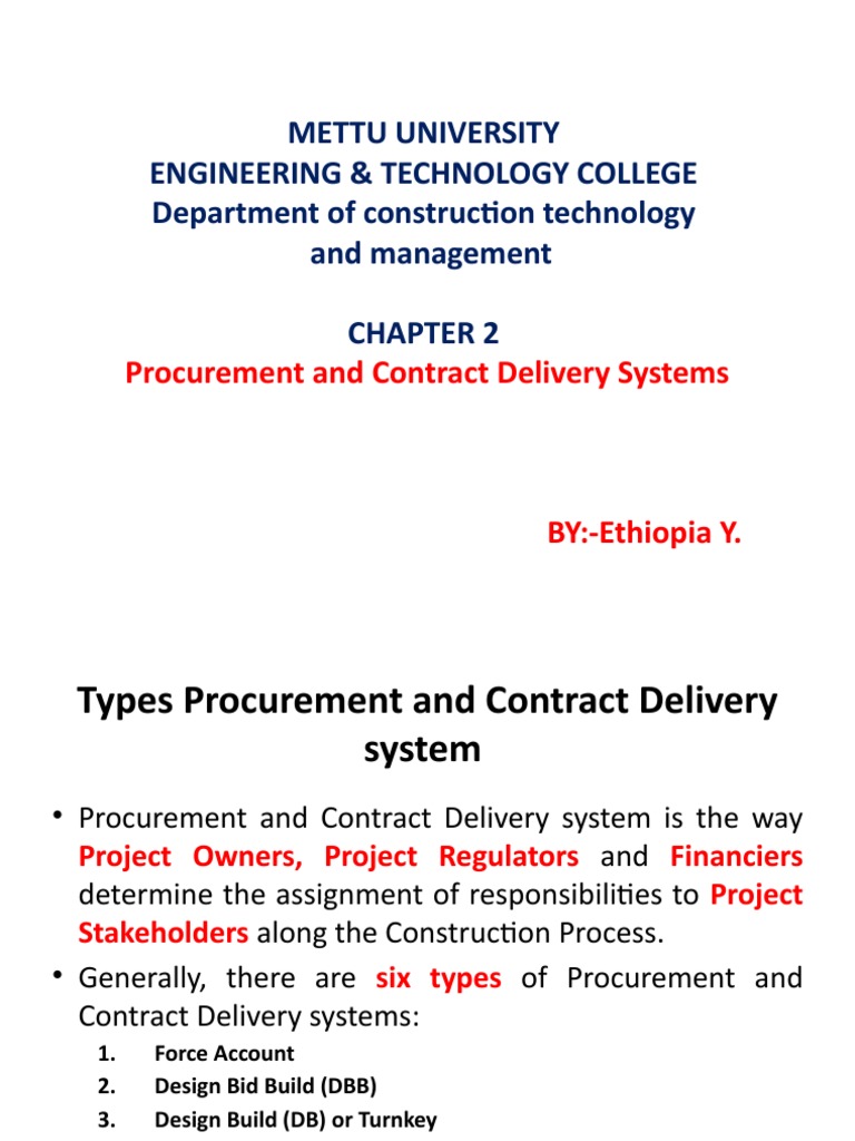 Mettu University Engineering & Technology College Department of Construction Technology and ...