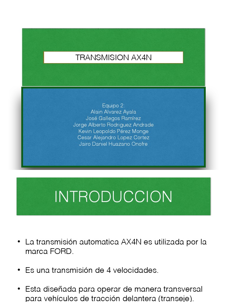 Ax4n | PDF | Transmisión (Mecánica) | Embrague