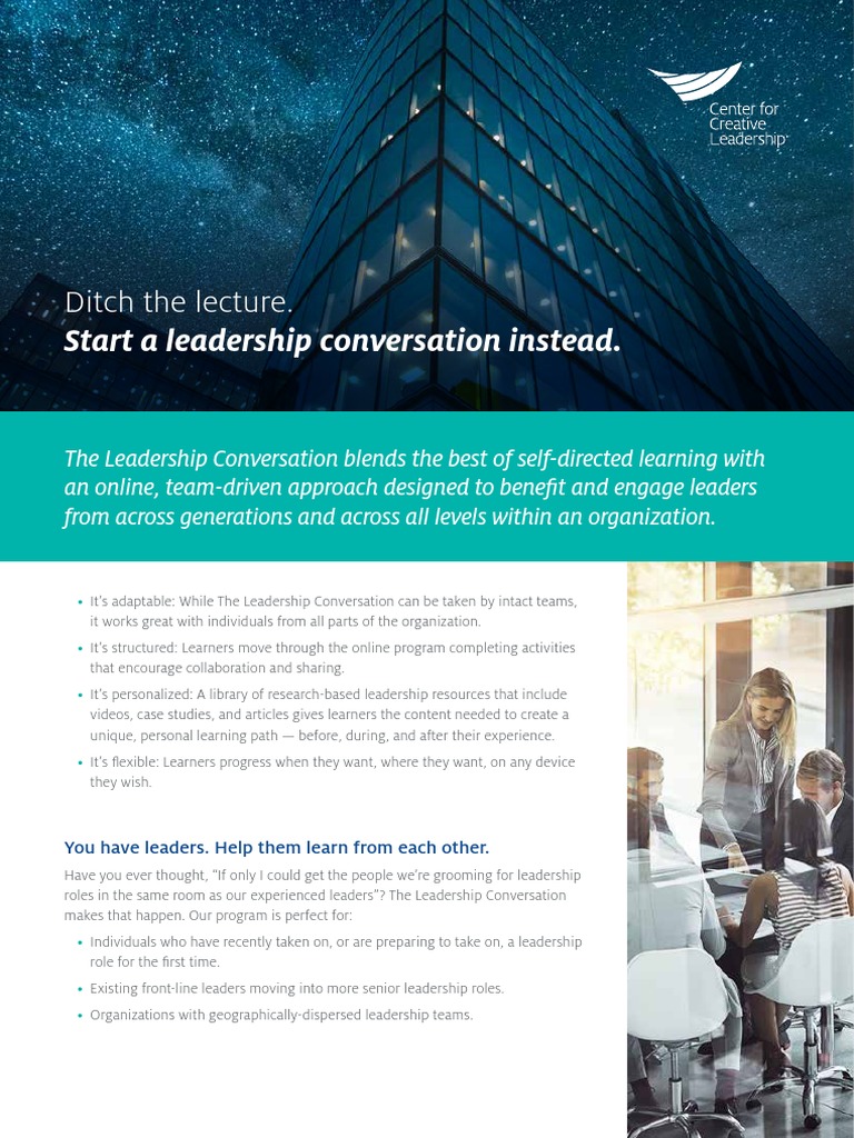 Ditch The Lecture.: Start A Leadership Conversation Instead | Download ...