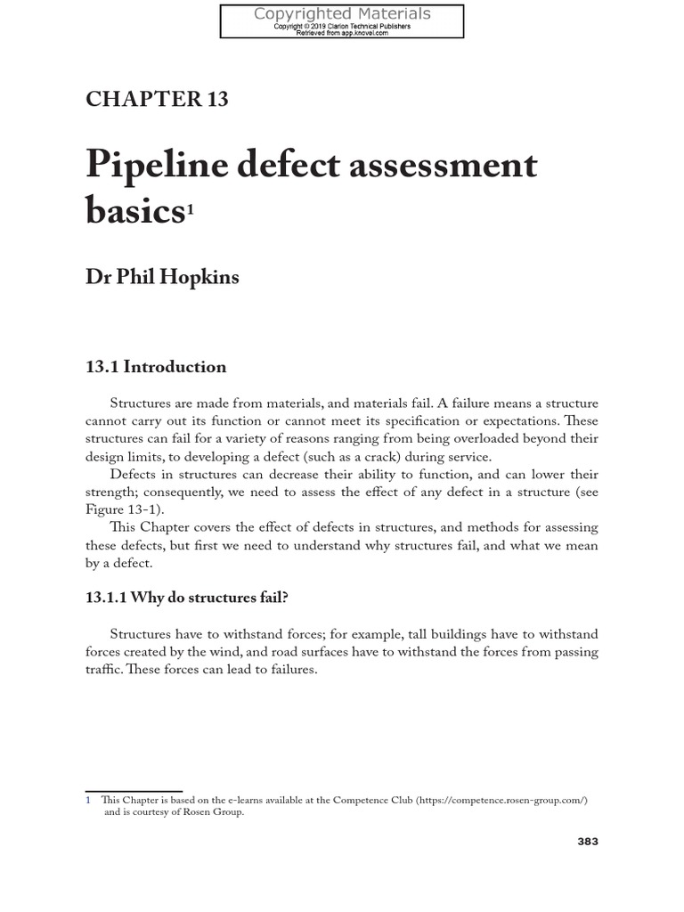 Pipeline Defect Assessment Basics: 13.1.1 Why Do Structures Fail? | PDF ...